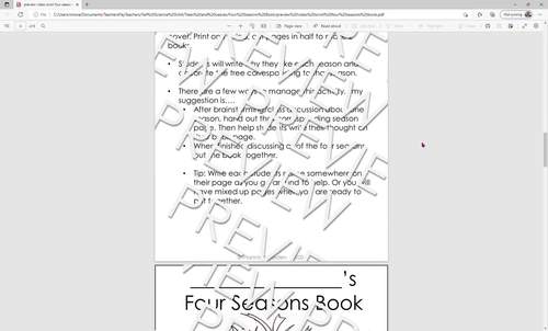 Four Seasons Tree Book {Tree Life Cycle} by Planning Garden | TPT