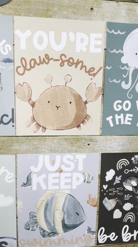 Neutral Ocean Classroom Posters | EDITABLE | Modern Ocean Classroom Decor