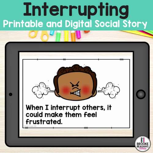 Social Story: Interrupting - Blurting Out by Brooke Reagan | TPT