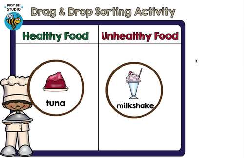 Healthy vs Unhealthy Food Sort Boom Cards by Busy Bee Studio | TPT