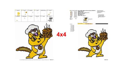 Cute Chef Chipmunk Baking Chocolate Chip Cookies Embroidery Designs ...