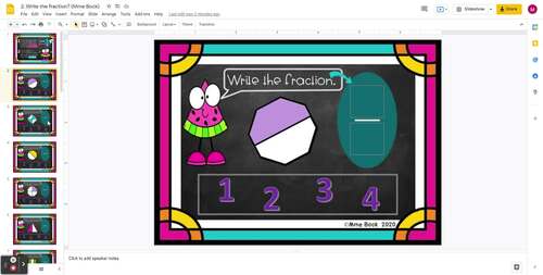 Fractions 2: Write the fraction. Google Slides™ by GroovyGarden | TPT