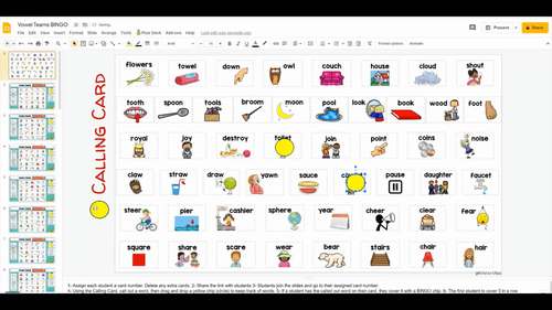Vowel Teams BINGO | Google Slides | Digital Game by Kristen Vibas
