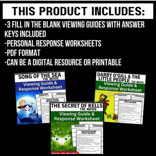 March Movie Bundle - 3 Fill In The Blank Viewing Guide & Response ...