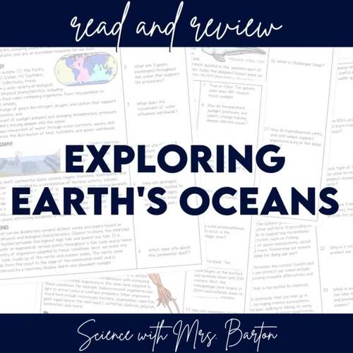 Earth's Hydrosphere - Exploring Earth's Oceans Read and Review | TPT