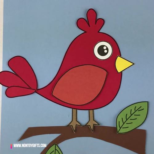Bird Craft - Spring and Summer Bird on Tree Branch Craft Activity