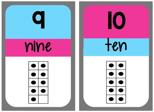 Bright Color Numbers Flashcards 1-20 by Inside Inspiration Resources