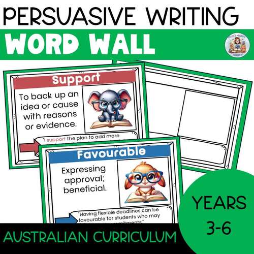 Word Wall, Persuasive Writing Grades 3 to 6, Australian Curriculum