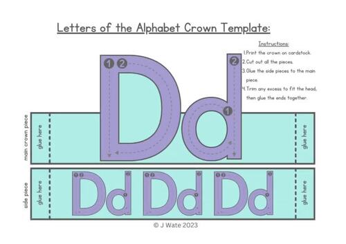 Letters of the Alphabet Activity - Letter Dd Crown Templates & Animal ...