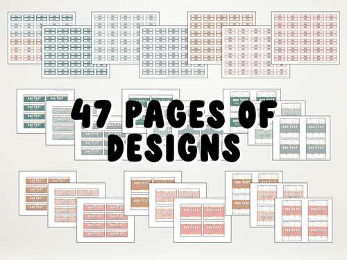 Editable Calm Colors Neutral Classroom Labels and Hanging File Inserts