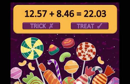 Halloween Adding Decimals for Grade 4 | Trick-or-Treat Digital Math Game