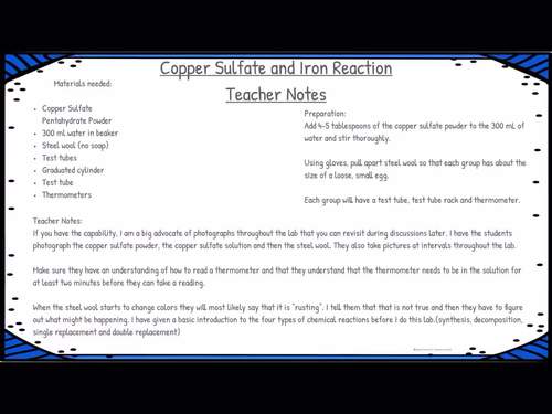 Single Replacement Reaction Lab COPPER SULFATE & IRON and Discussion ...