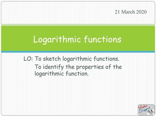 Logarithmic functions by Maths Support Centre | TPT