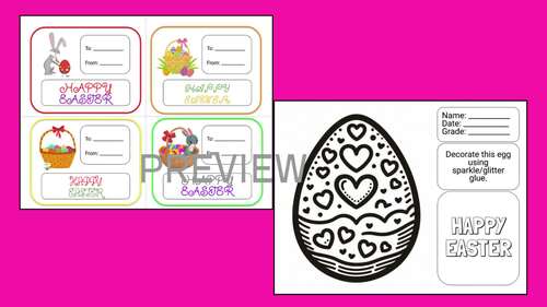 Easter Bunny Bonanza: Posters, Gift Tags, and Eggs Coloring/Art ...
