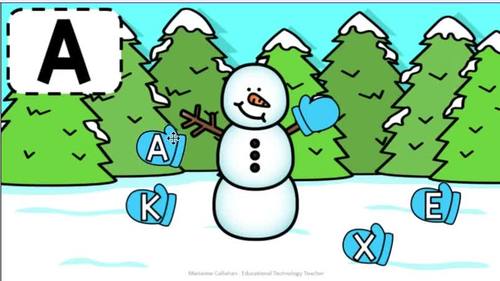 Snowman ABC Mitten Matching - SMART Board by LetTheGoodTimesKrol