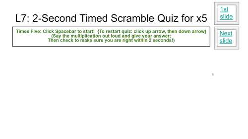 Digital Times Table Flashcards for Google Slides-LEVEL 7, Timed Math ...