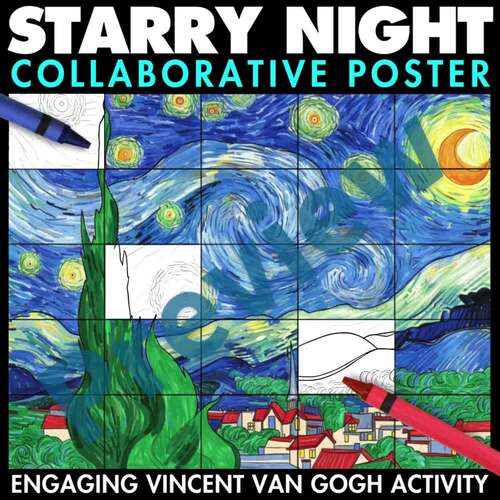 Starry Night by Vincent van Gogh Collaborative Poster Mural Art History ...