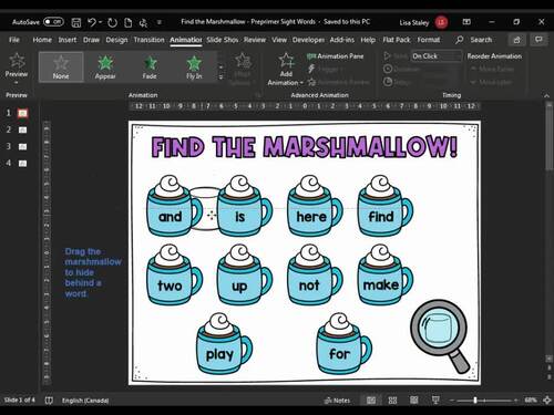 Pre-K Sight Words | Winter Digital Hide & Seek – Hot Cocoa by Play All Day
