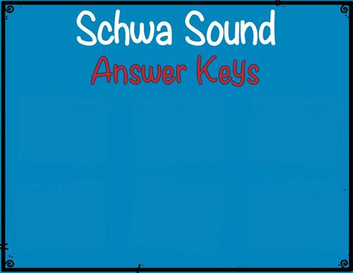 Schwa Sound Phonic Worksheets Answer Sheets Included | TPT