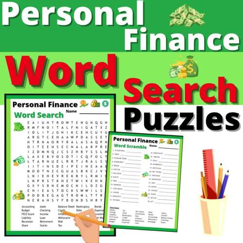 Personal Finance Word Search Puzzle Vocabulary Money Financial Literacy ...