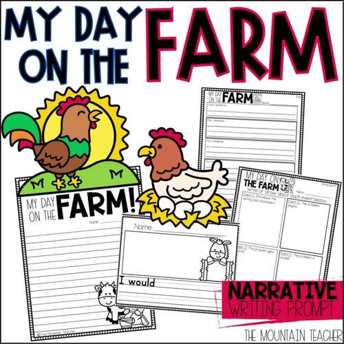 My Day on the Farm Writing Prompt and Farm Animal Craft for Farm Theme ...