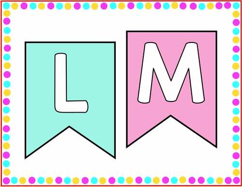 Printable Minimalist Bunting Banners, Editable Alphabets Bunting Banners