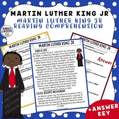 Martin luther king jr. Reading Comprehension | Informational Text MLK ...