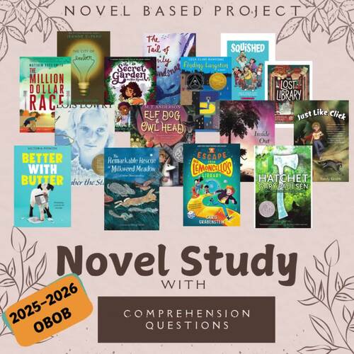 Squished Novel Study and Reading Comprehension Questions for Book Clubs