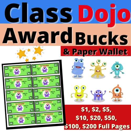 Class Dojo SEL Activity Monster Resource Classroom Reward Money Bucks PBIS