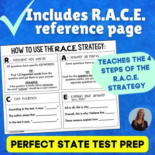 RACE Writing Strategy Practice Worksheets for Citing Text Evidence in ...
