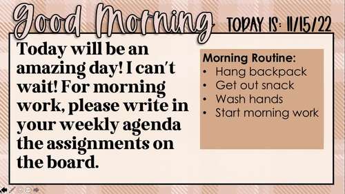 Autumn Daily Slides Template for Classroom Management, Instructions ...