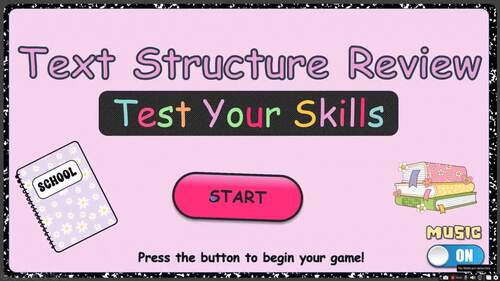 Nonfiction Text Structure Game Show Activity: ELA Test Prep Reading ...