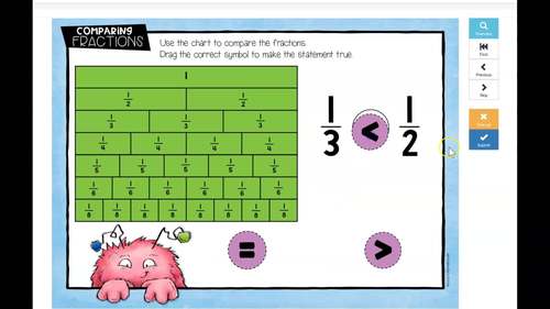 Comparing Fractions With Models Boom Cards - 3rd Grade Fractions Practice