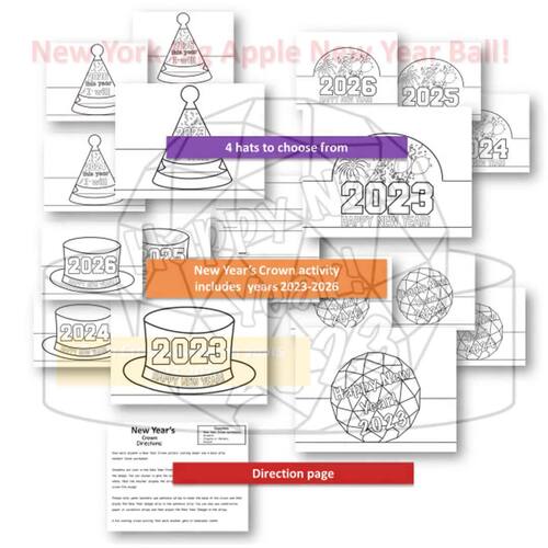 Happy new year crown, 2024-2026 New Year Crown Activity, New Year Craft