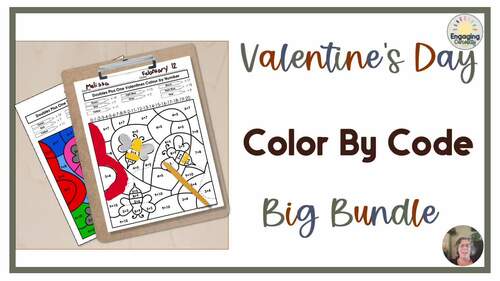 Valentine's Math Facts Within 20 Color-by-Code Bundle for ...
