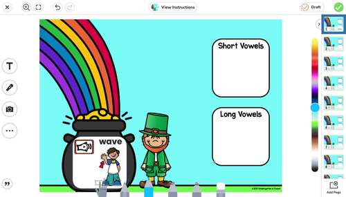 Short or Long Vowels Preloaded Seesaw™ Activity by Kindergarten is Sweet