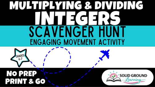 Multiplying & Dividing Integers Scavenger Hunt Activity | 6th–7th Grade ...