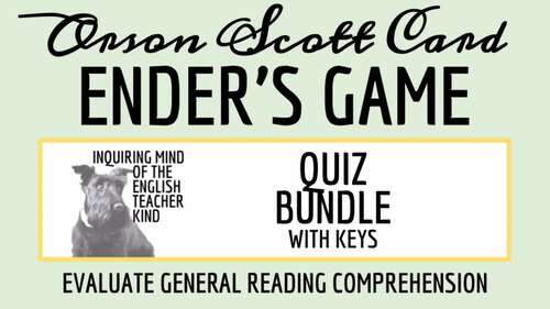 Ender's Game Quiz and Answer Key Bundle for Google Drive (Self-Grading)