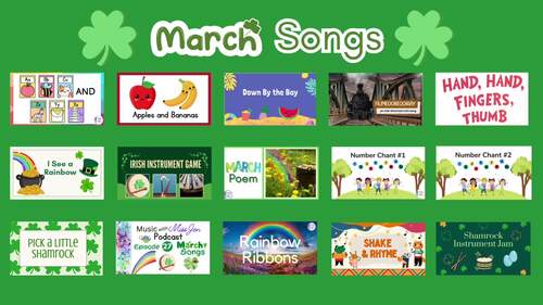 March Music Activities for PreK–2 | 300+ Google Slides with Embedded Audio