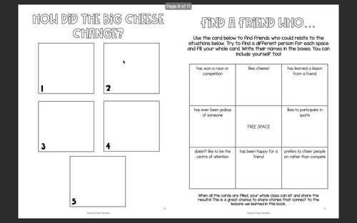 The Big Cheese Reading Activity : Retelling & Comprehension Practice