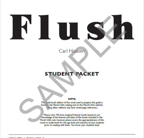 Flush Novel Units® Student Packet Novel Study | TPT