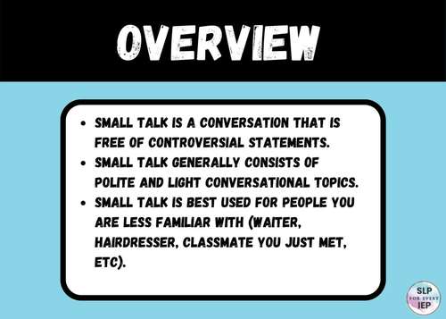 Appropriate or Not Appropriate Topics for Small Talk (Boom Deck)
