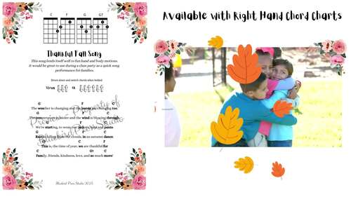 Ukulele (Right Hand) Thankful Fall Song with chord charts on the page