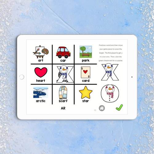 Speech Therapy Snowman Tic Tac Toe Articulation and Language Boom Cards