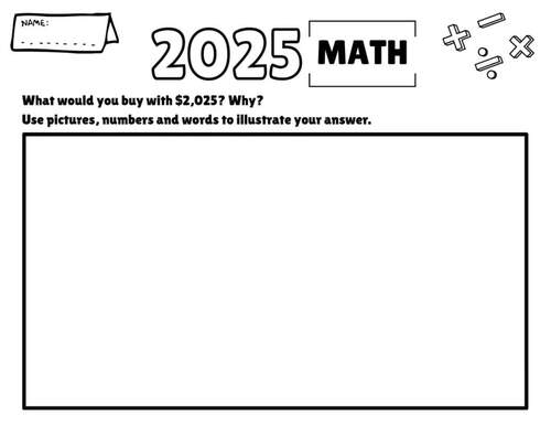 2025 New Year Math Activity by MomTeachLiveDream | TPT