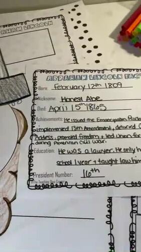 All About Abraham Lincoln Non Fiction Report | Presidents Day Writing
