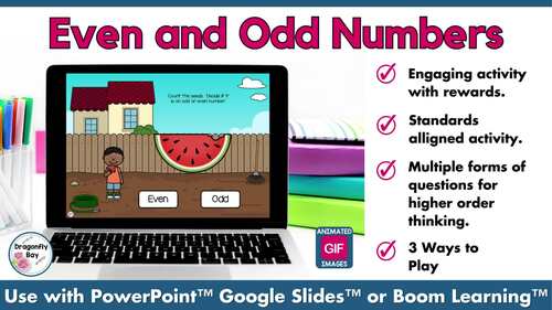 Odd or Even Numbers to 100 2nd Grade Math Self-Graded Digital Game