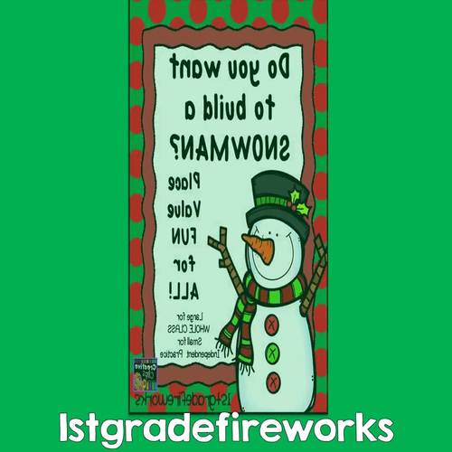 Place Value Winter Snowman Math | Build a Snowman Place Value Activity