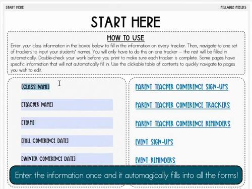 Parent Teacher Conference Sign Up Sheets & Fillable Holiday Party Sign ...