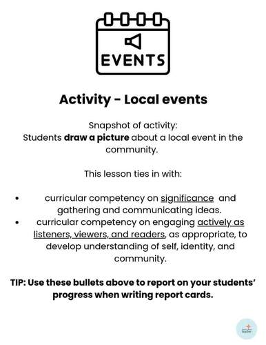 Kindergarten Social Studies Unit on Events and Places in the Community